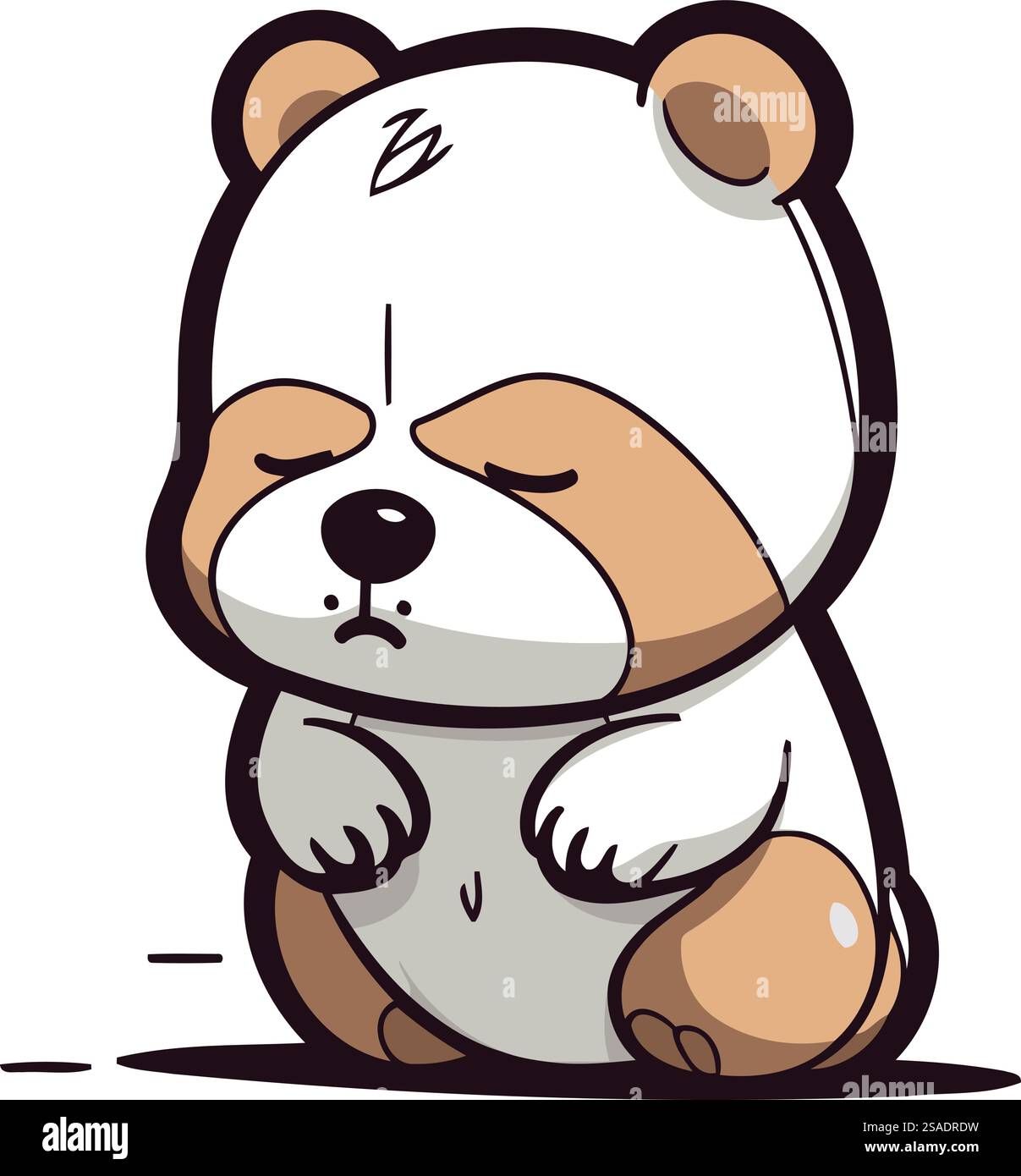 Illustration of a Cute Cartoon Groundhog sitting on the ground Stock ...