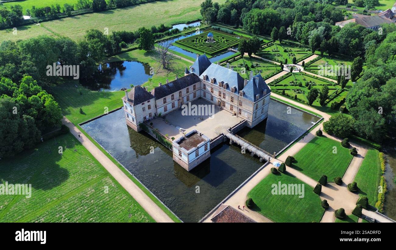 drone photo Cormatin castle france europe Stock Photo - Alamy