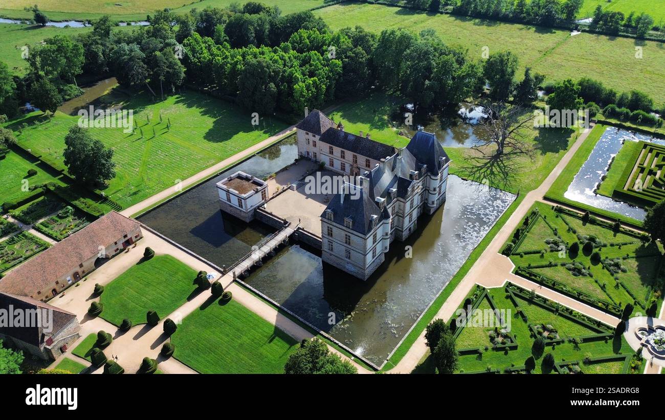 drone photo Cormatin castle france europe Stock Photo - Alamy