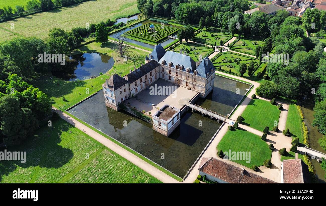 drone photo Cormatin castle france europe Stock Photo - Alamy