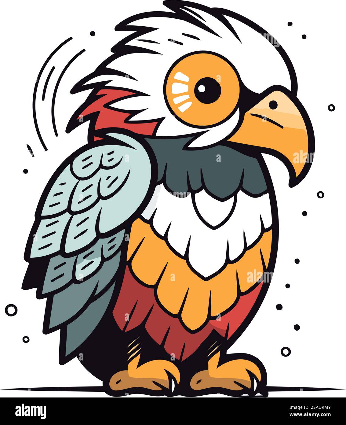 Cute cartoon eagle. Vector illustration isolated on a white background ...