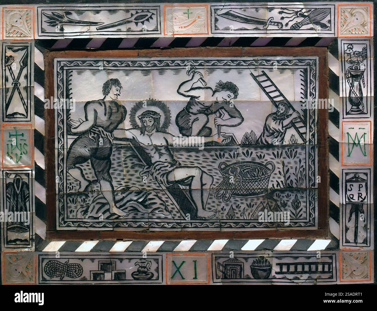 Museum of the Orient. Way of the cross. 11th Station: Jesus is nailed ...