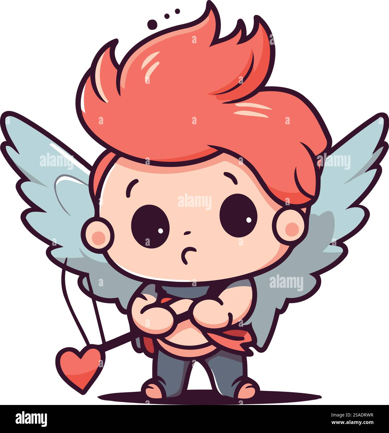 Cupid boy with bow and arrow cartoon vector illustration graphic design ...