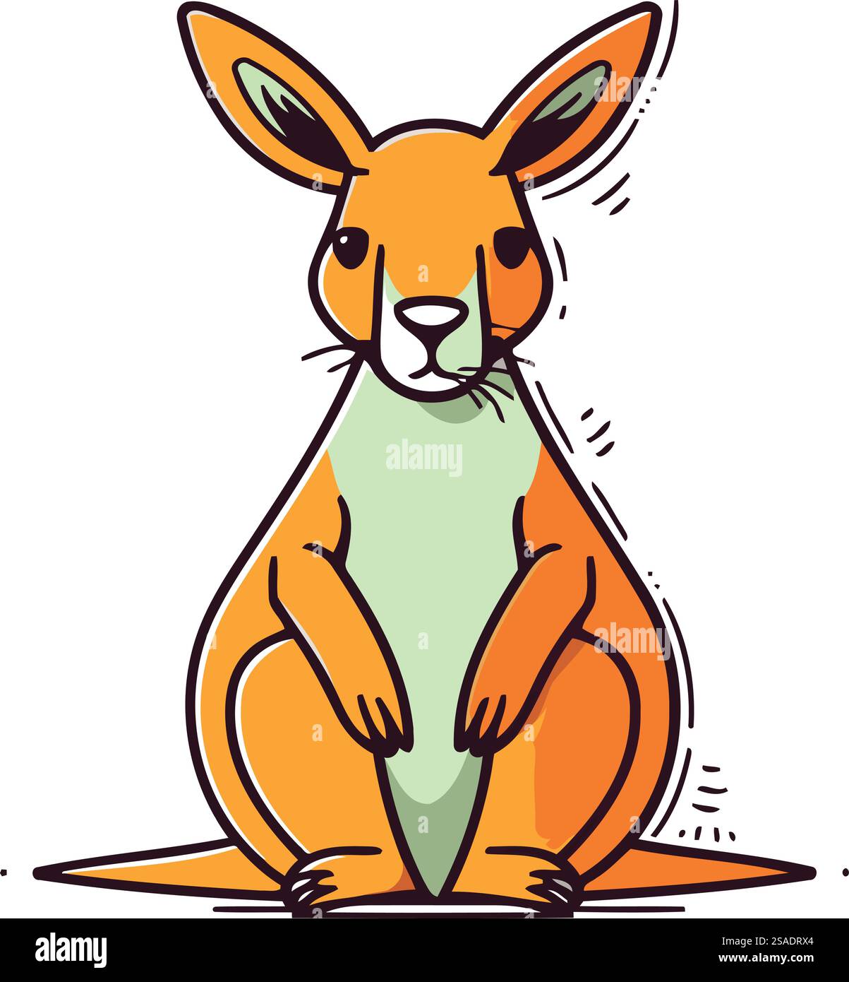 Kangaroo isolated on white background. Cartoon style vector ...