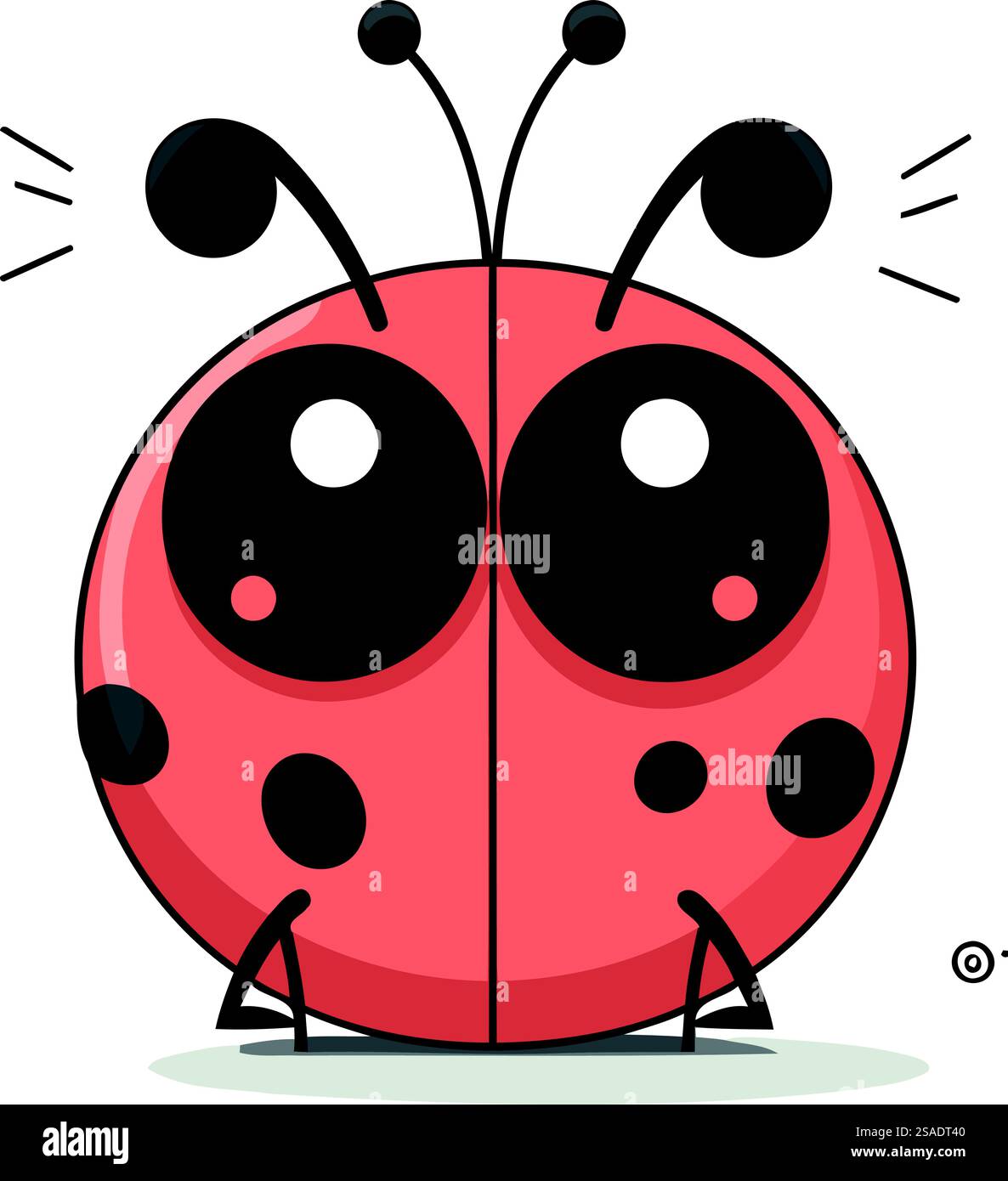 Cute ladybug cartoon character. Vector illustration on white background ...
