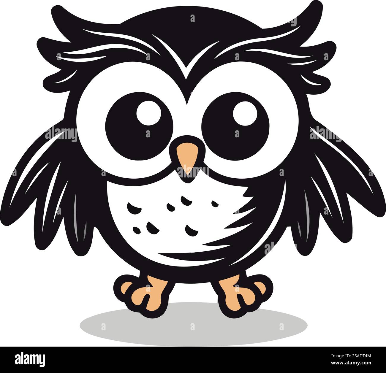 Owl cartoon character isolated on a white background. Vector ...