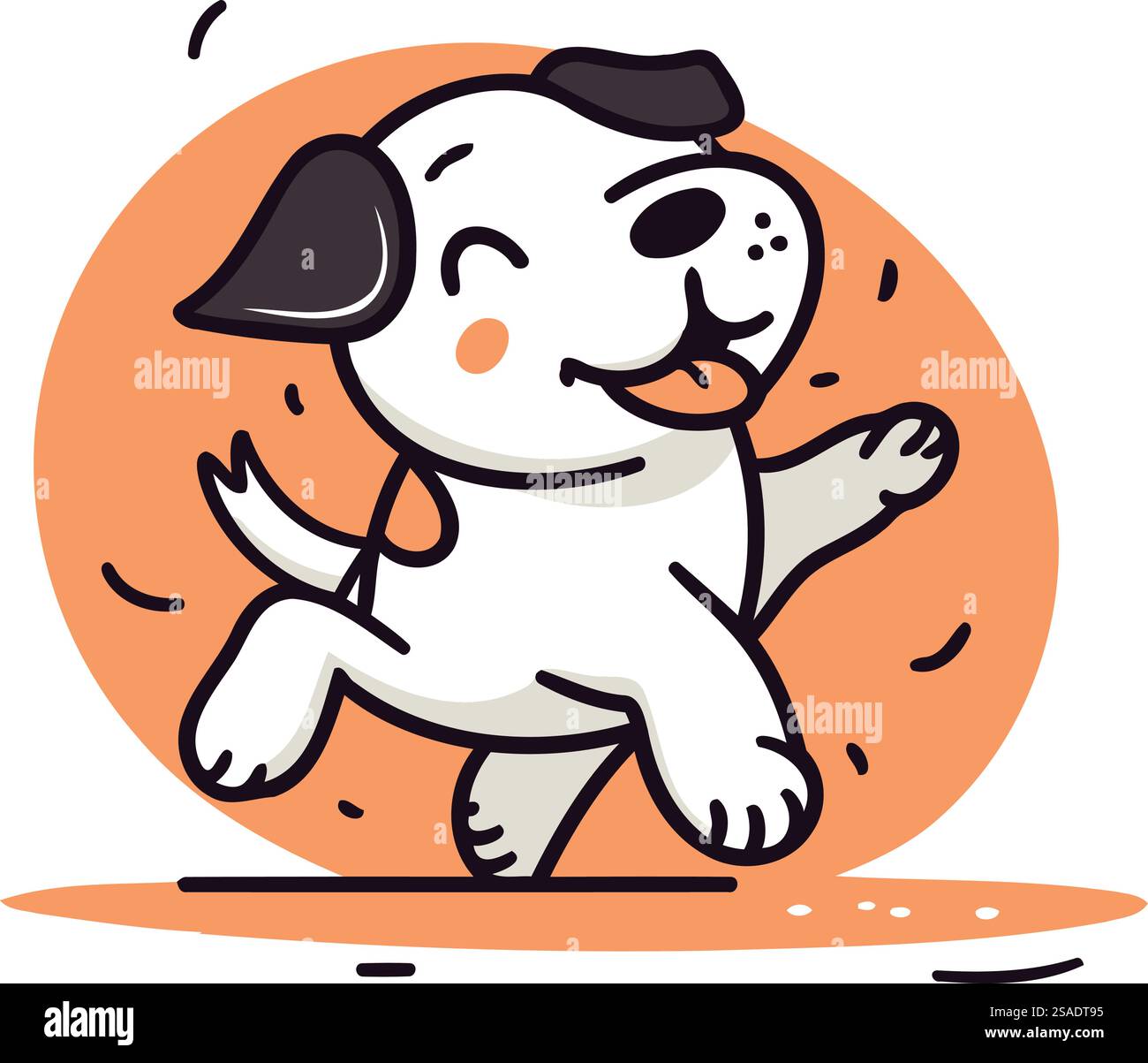 Cute cartoon dog running vector illustration. Cute dog character Stock ...