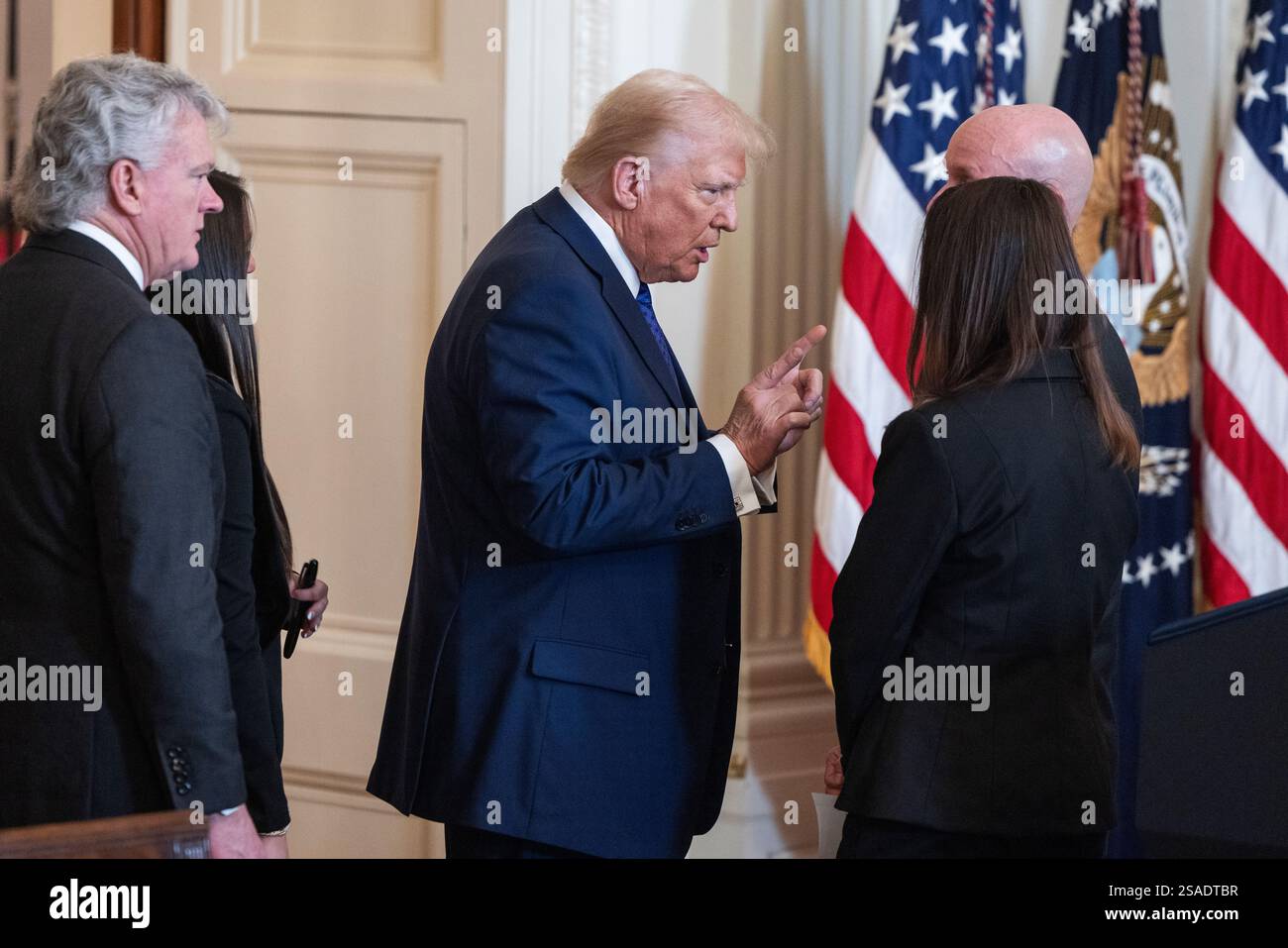 Washington, United States. 29th Jan, 2025. US President Donald Trump (C ...