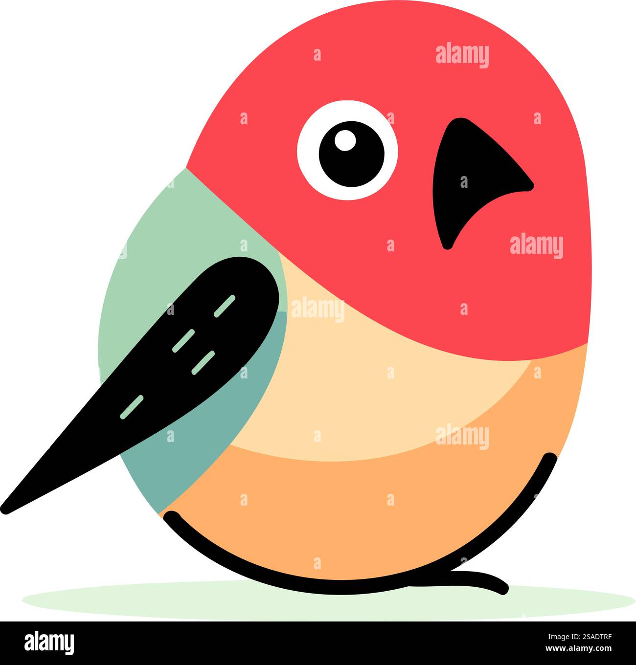 Cute little bird. Vector illustration in flat style isolated on white ...