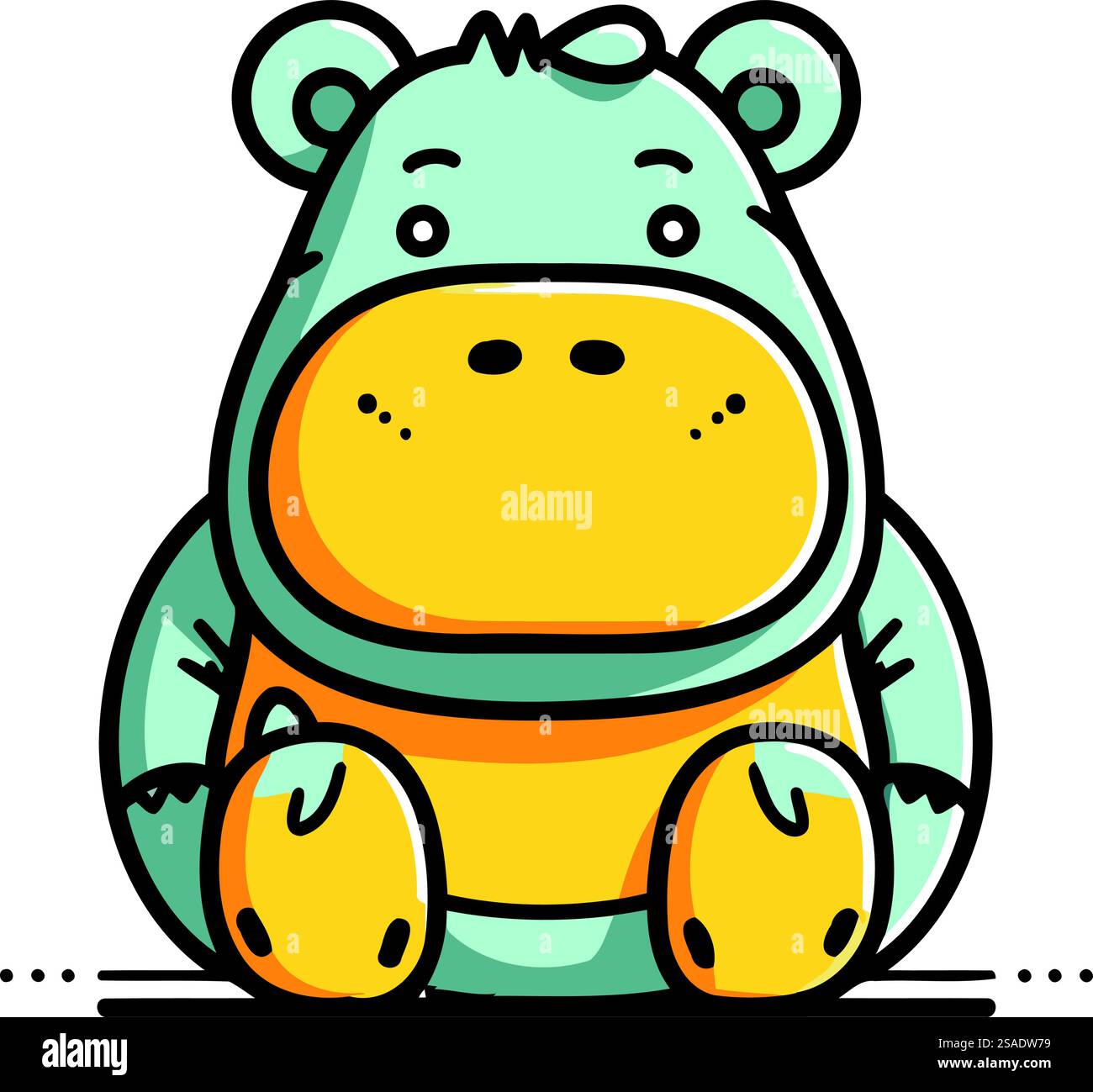 Cute hippopotamus character. Vector illustration in cartoon style Stock ...