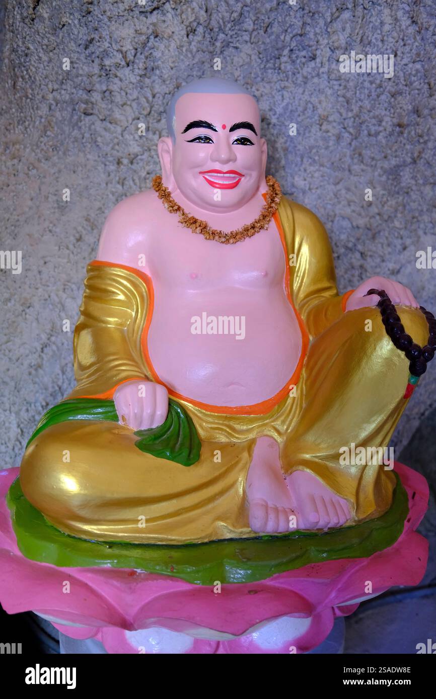 Long Duc buddhist Pagoda. Smiling Buddha or big happy Buddha statue ...