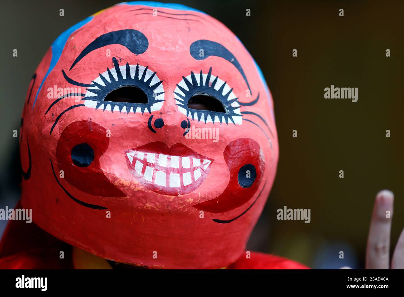 Phuoc Long Buddhist pagoda. Ong dia or the spirit of the earth masks ...