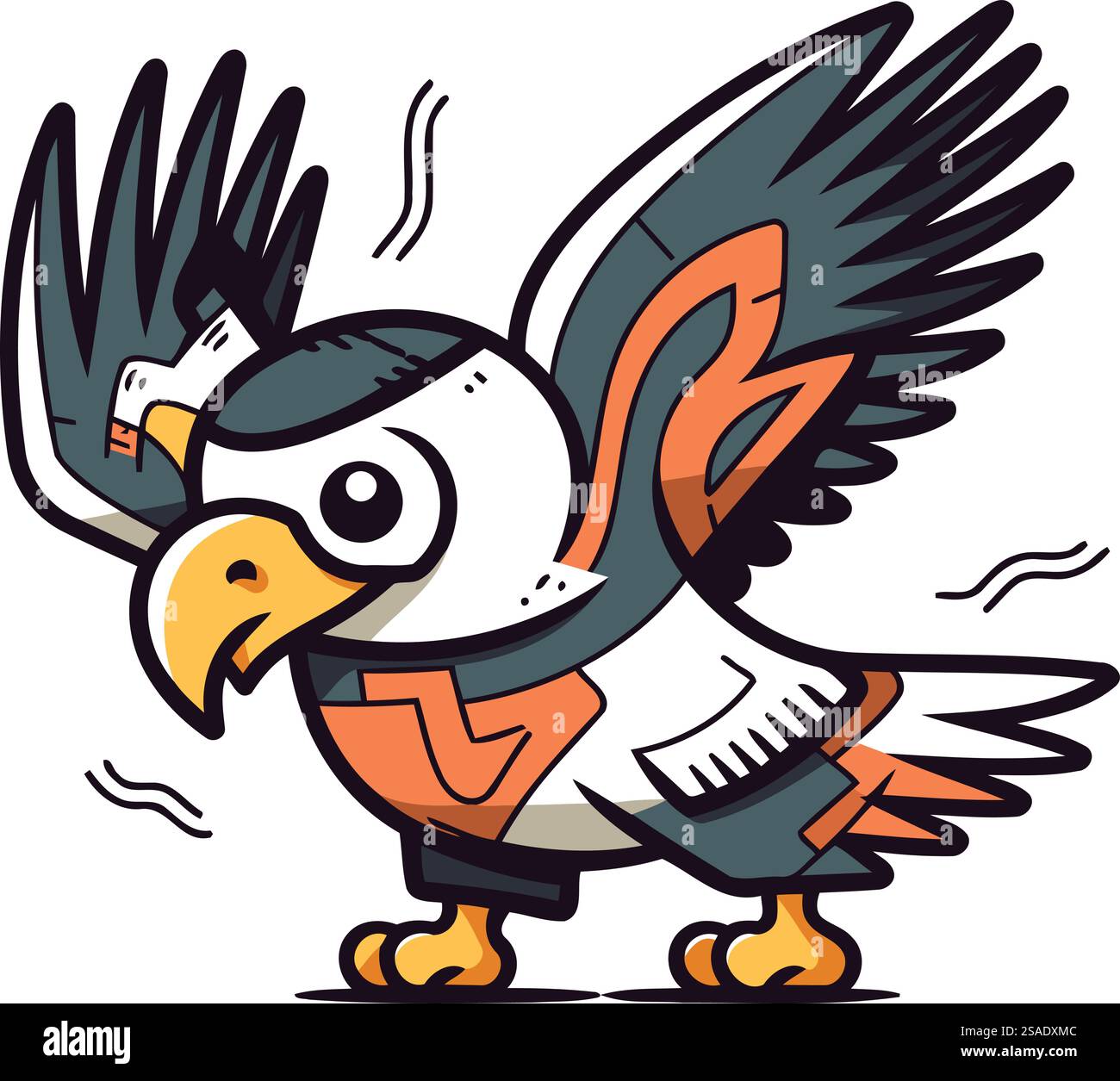Vector illustration of a cartoon character of an american bald eagle ...