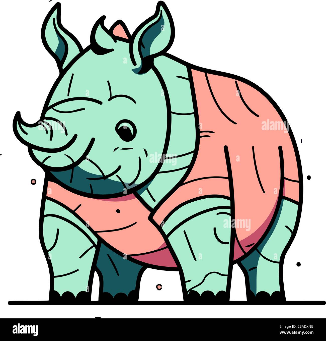 Cartoon rhinoceros. Vector illustration of a rhinoceros Stock Vector ...