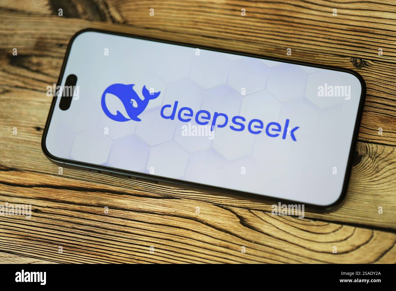 KYIV, UKRAINE - JANUARY 29, 2025 Deepseek app logo icon displayed on a ...