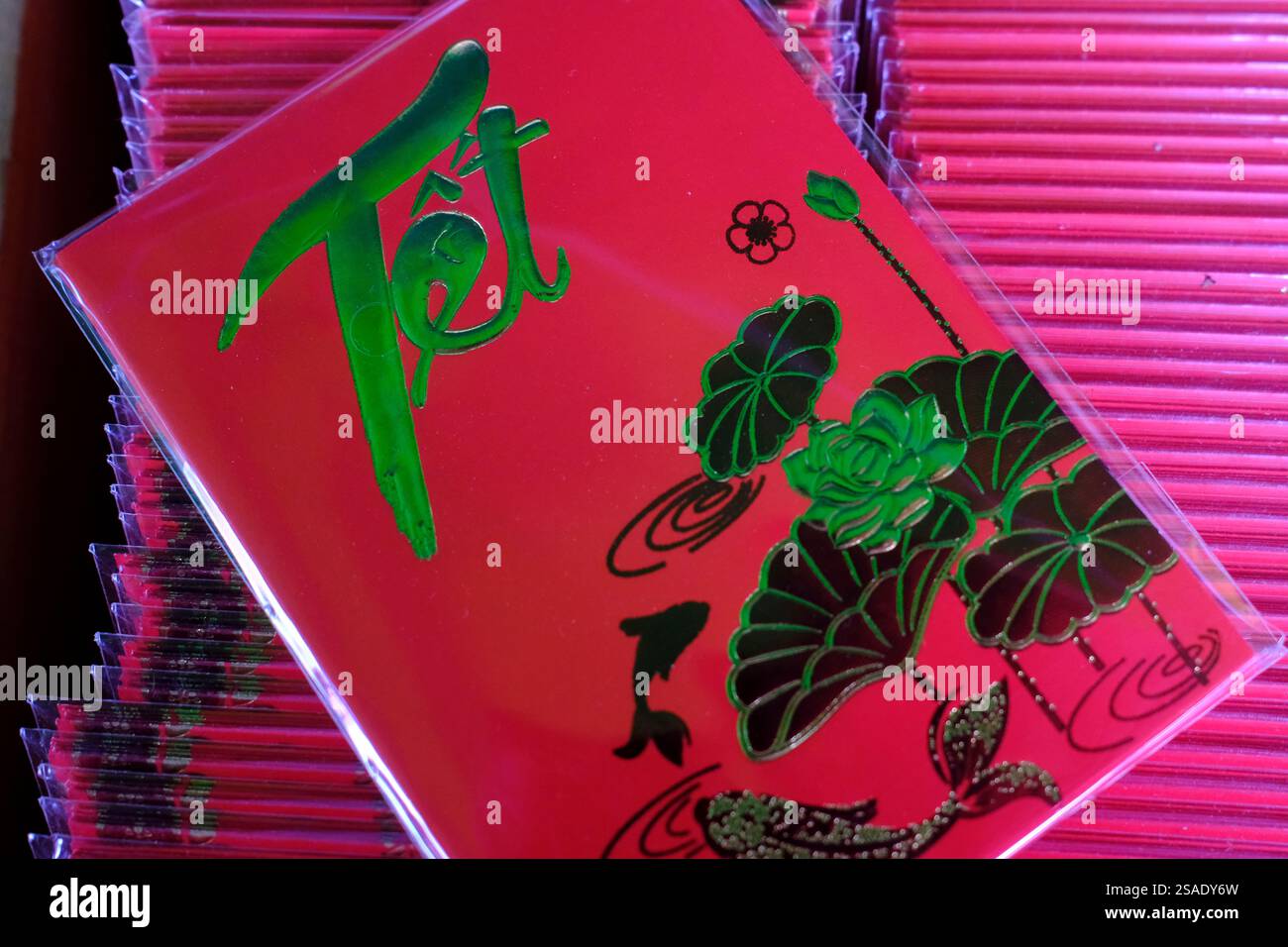 Red envelopes ( hongbao ) for Chinese New Year. Red color is a symbol ...