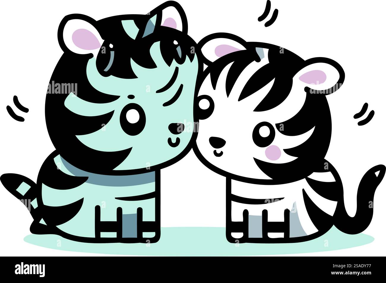 Cute zebra couple. Vector illustration isolated on white background ...