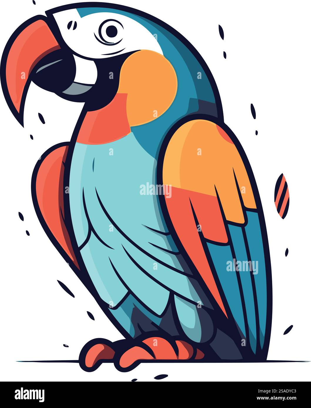 Cartoon parrot. Vector illustration. Isolated on white background Stock ...