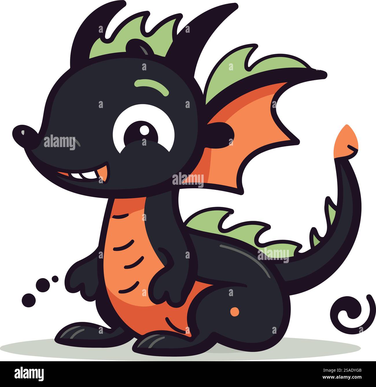 Cartoon dragon. Vector illustration isolated on a white background ...
