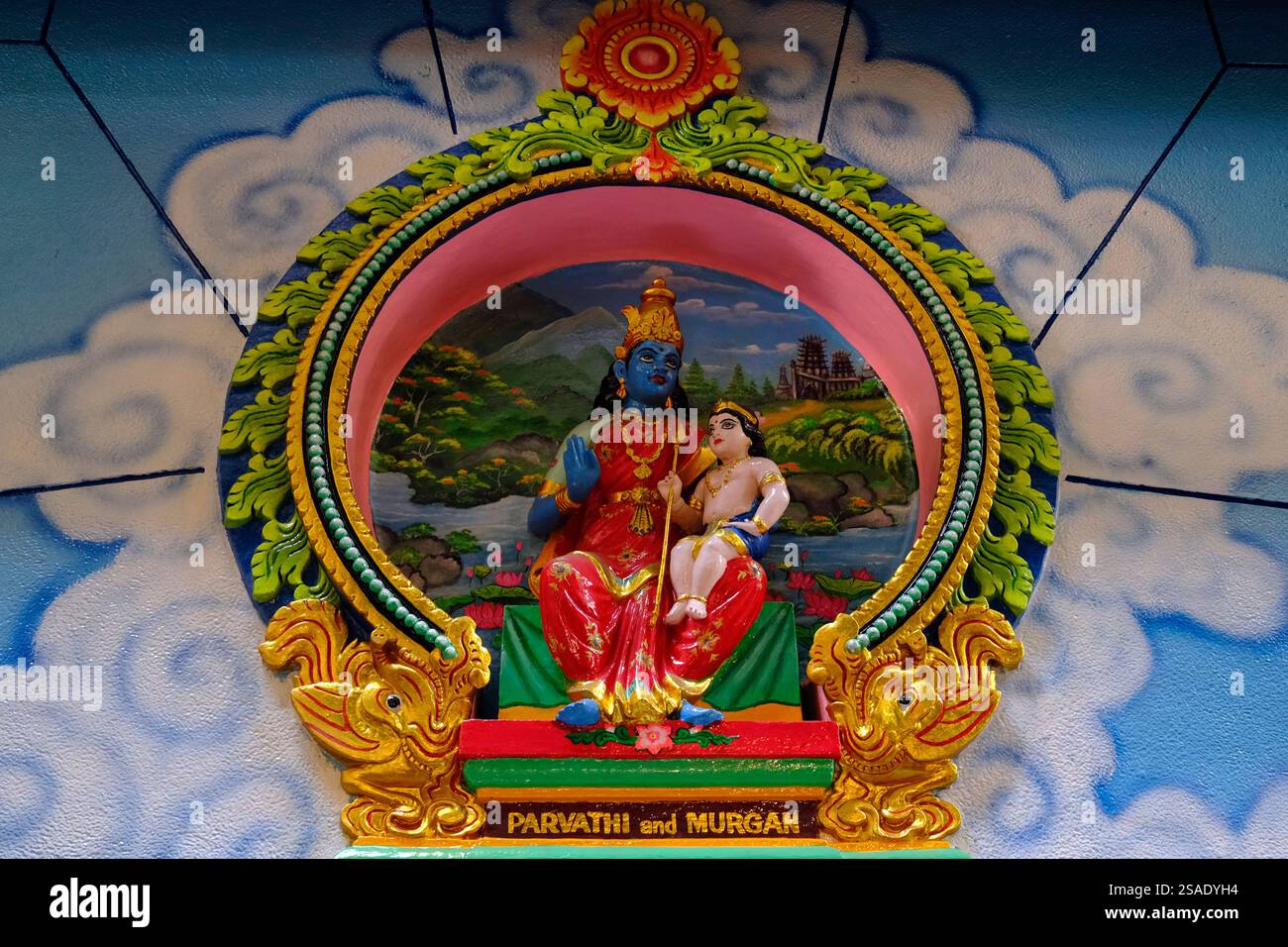 Mariamman Hindu Temple. Hindu gods. Parvathi and Murgan. Ho Chi Minh ...