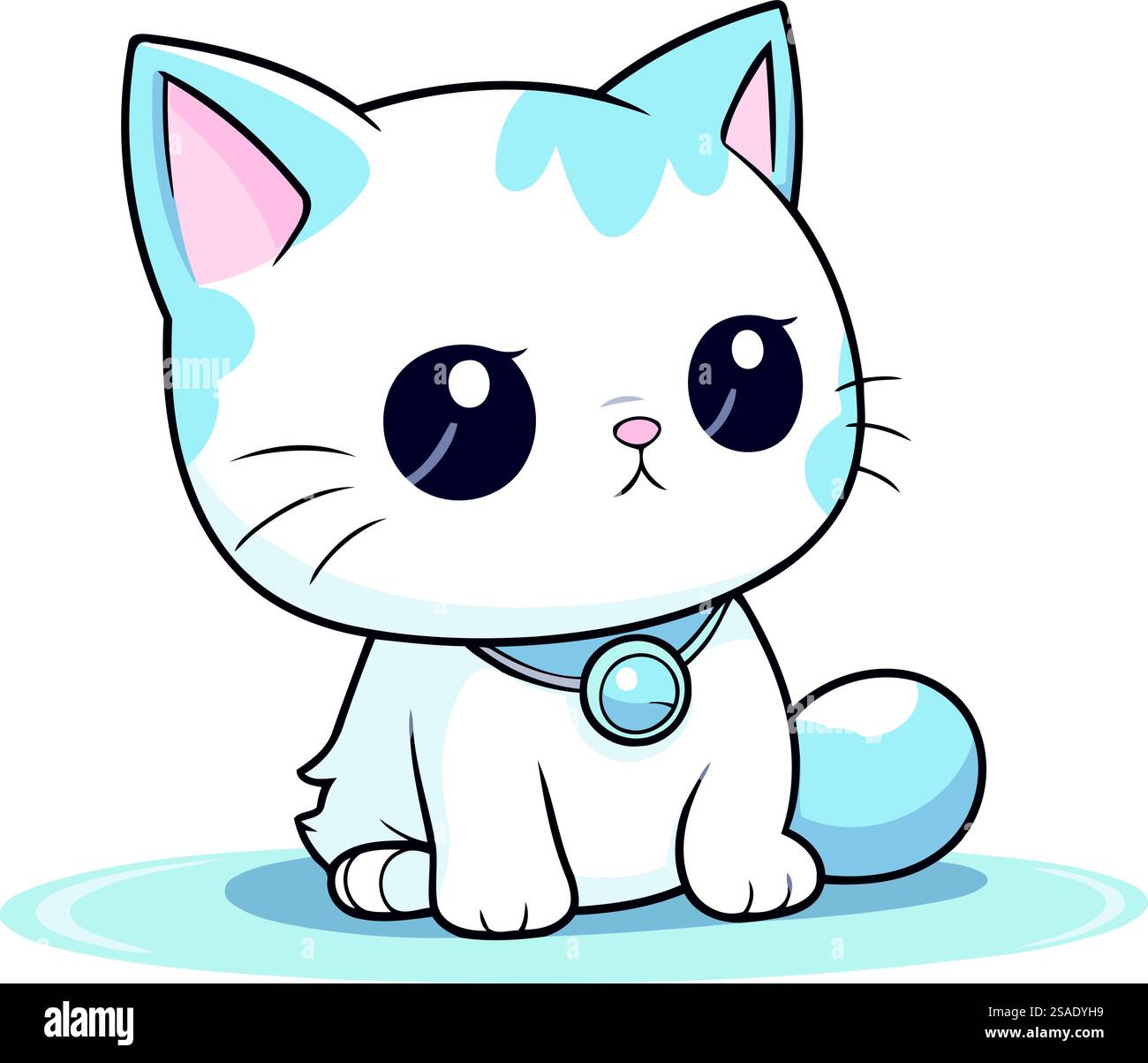 Cute cartoon cat with a stethoscope. Vector illustration Stock Vector ...