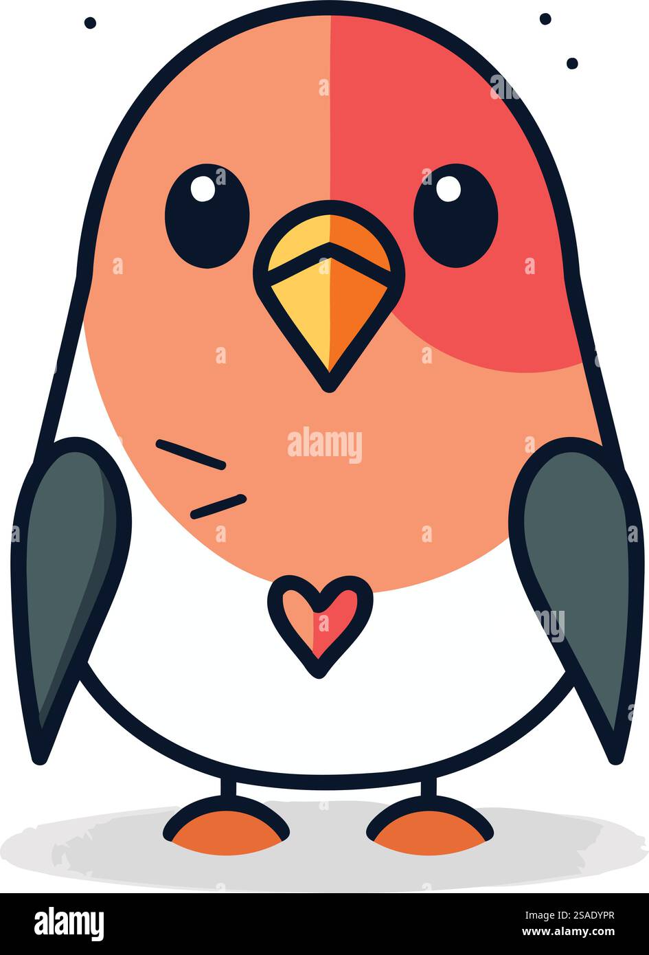 Cute cartoon bird character. Vector illustration in flat design style ...