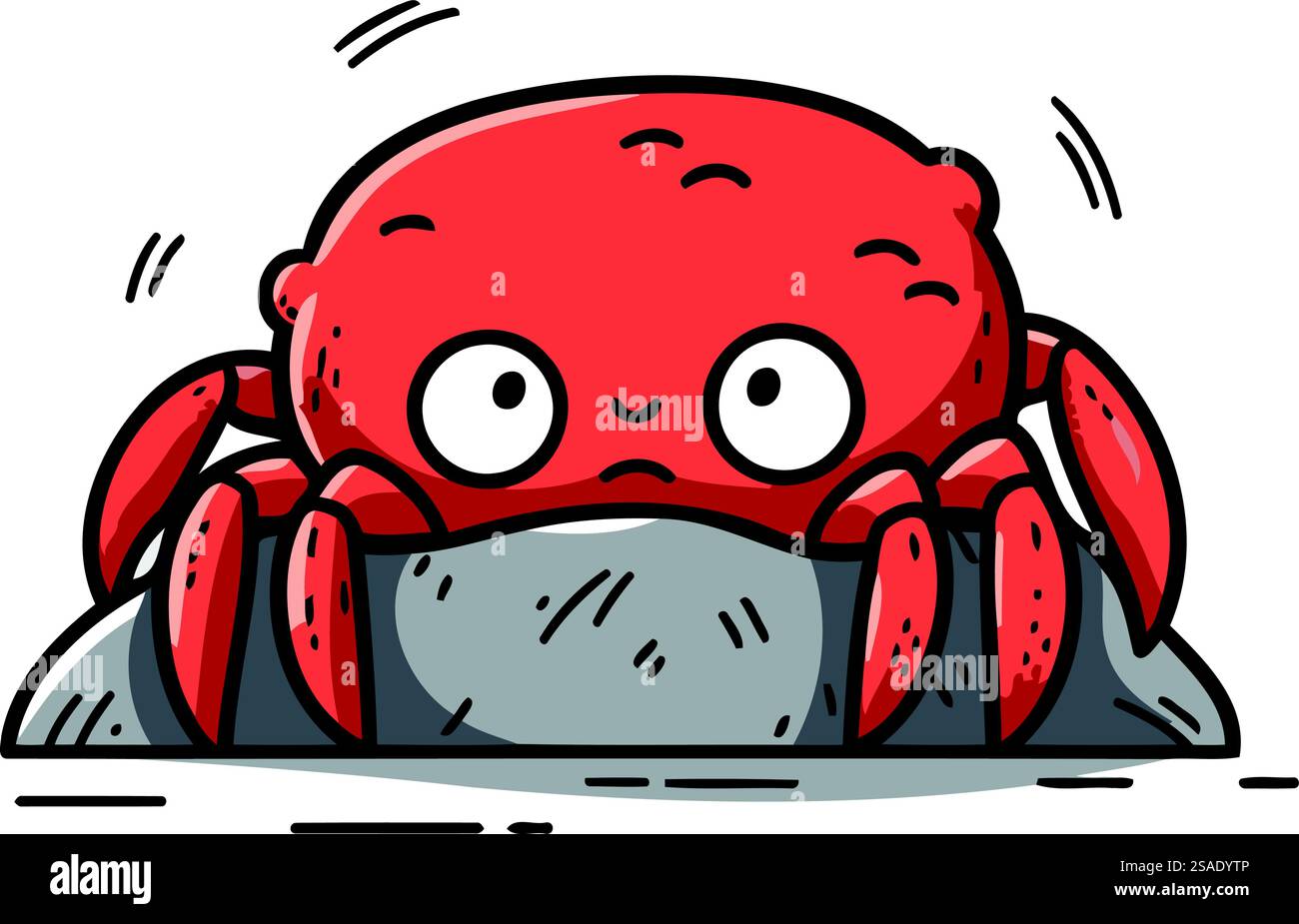 Cute cartoon crab. Vector illustration of a funny red crab Stock Vector ...