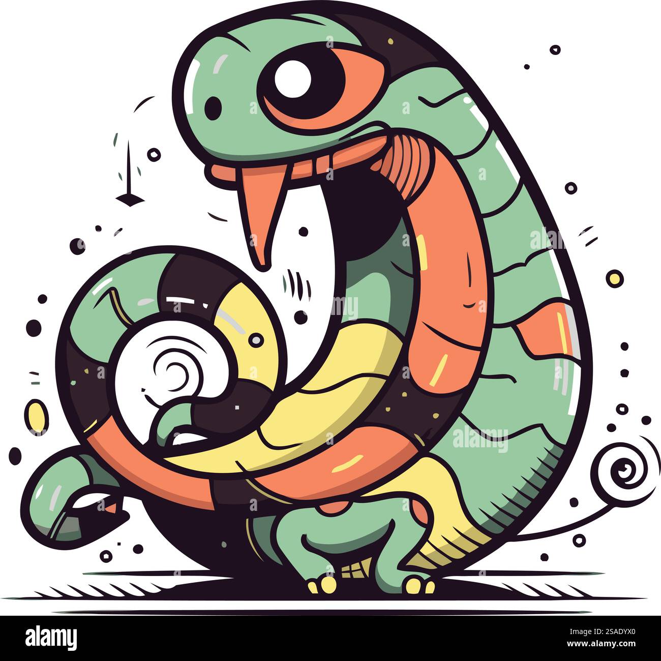 Snake cartoon illustration coloring book Cut Out Stock Images ...