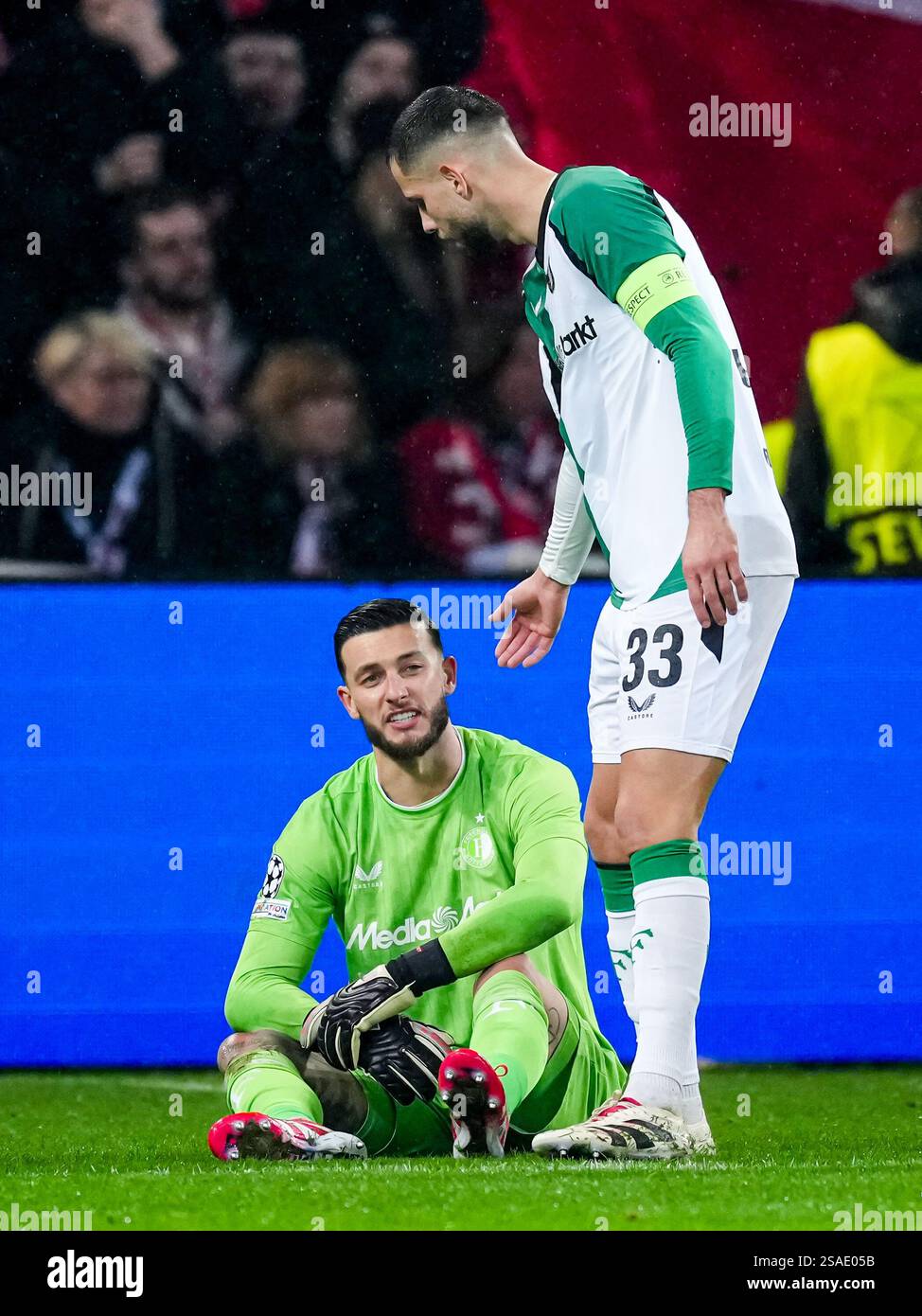 Lille - Feyenoord keeper Justin Bijlow, David Hancko of Feyenoord during the eight and final ...