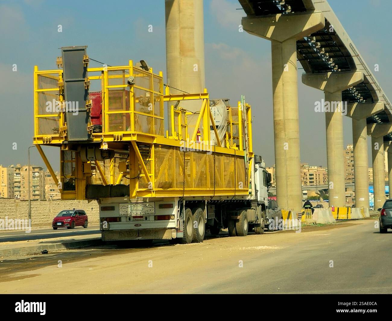 Cairo, Egypt, January 27 2025: East Nile Cairo monorail columns, Cairo ...