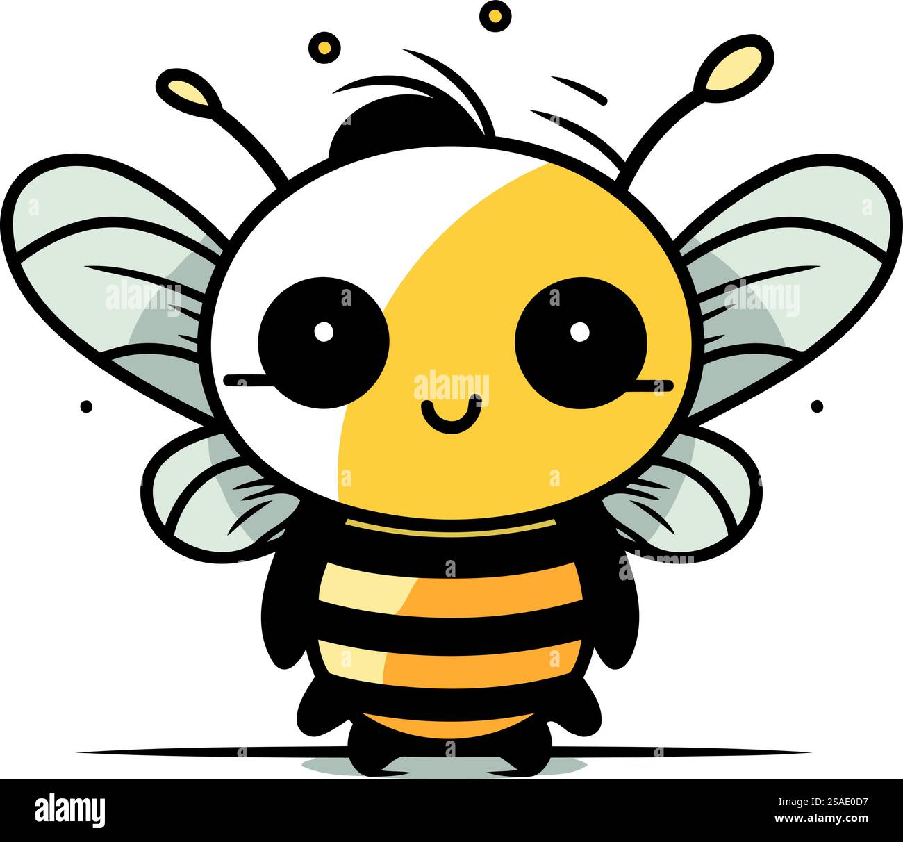 Cute cartoon bee. Vector illustration isolated on a white background ...