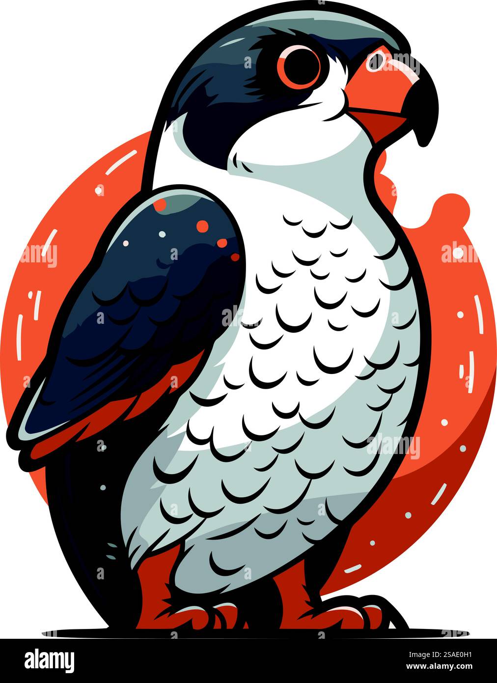 Goshawk. Vector illustration of a bird in cartoon style Stock Vector ...