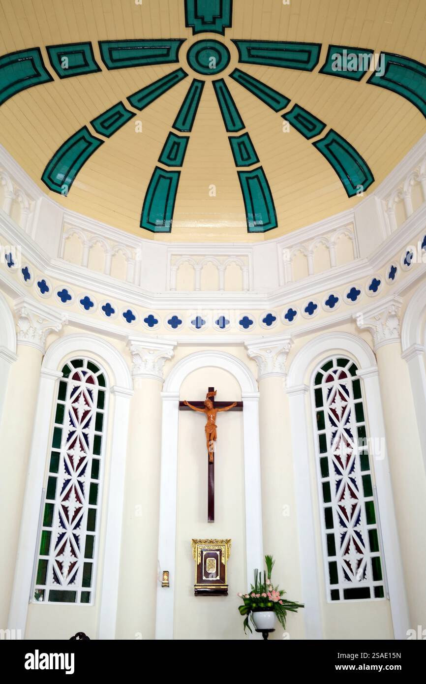 Catholic church. Old french architecture. Vietnam Stock Photo - Alamy