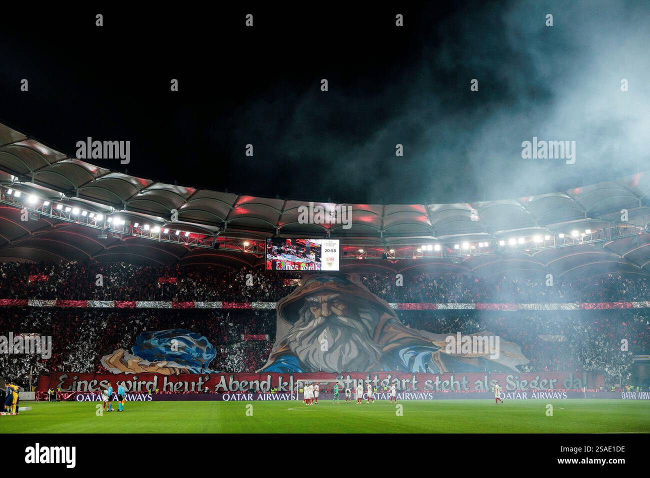 Stuttgart, Deutschland. 29th Jan, 2025. Choreo der Fans des VfB ...