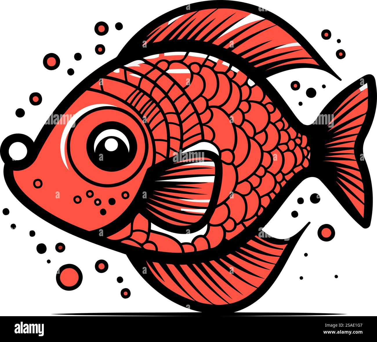 Illustration of a fish on a white background. Vector illustration Stock ...