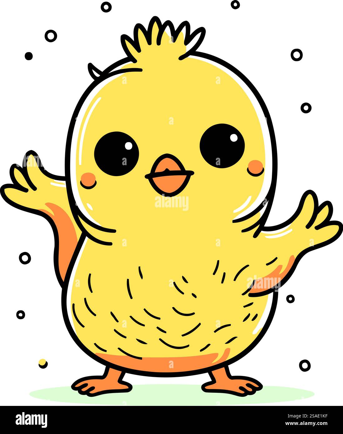 Cute cartoon chicken. Vector illustration isolated on a white ...