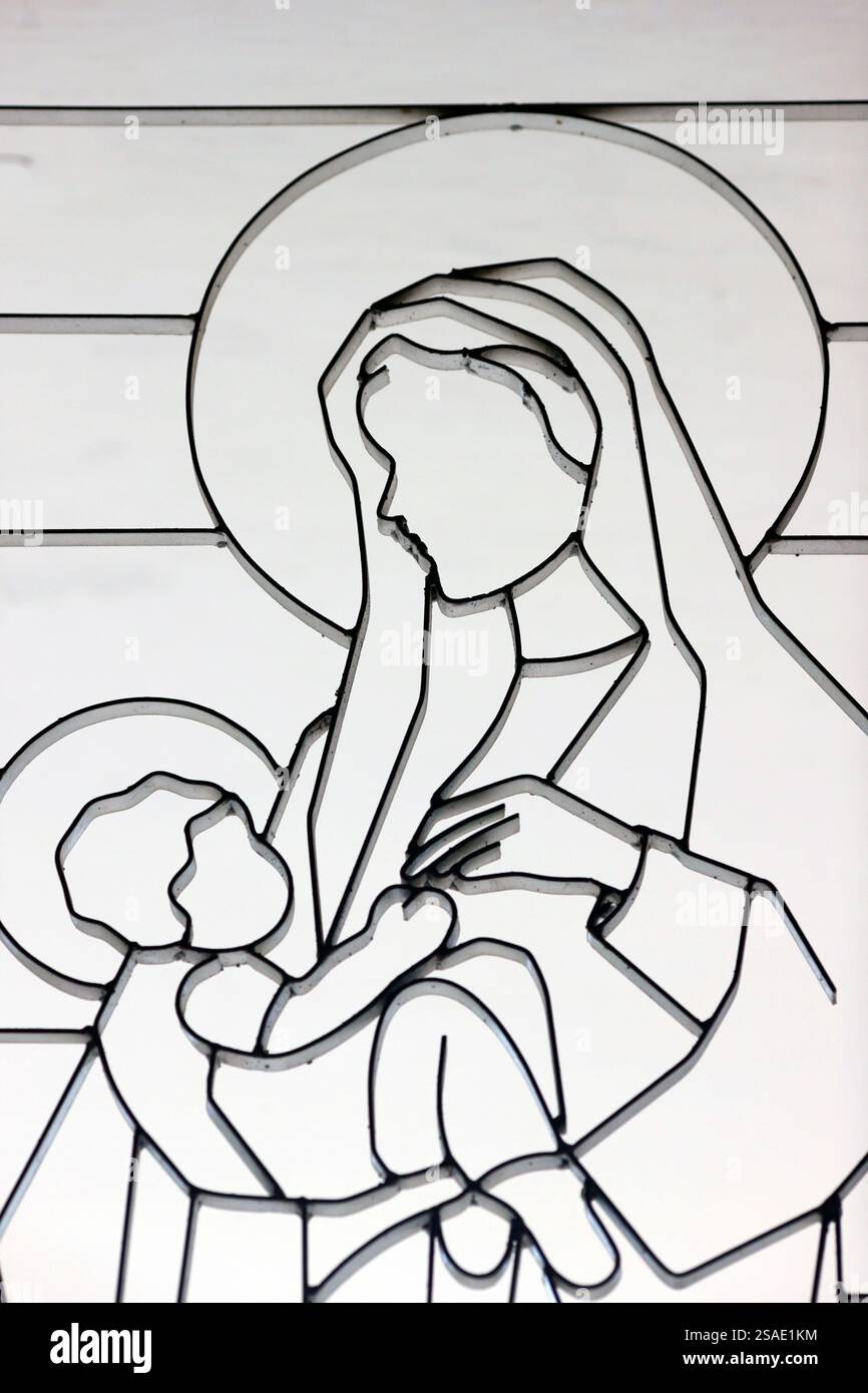 The Redeemer Church (or Notre Dame Cathedral). Virgin Mary and child ...