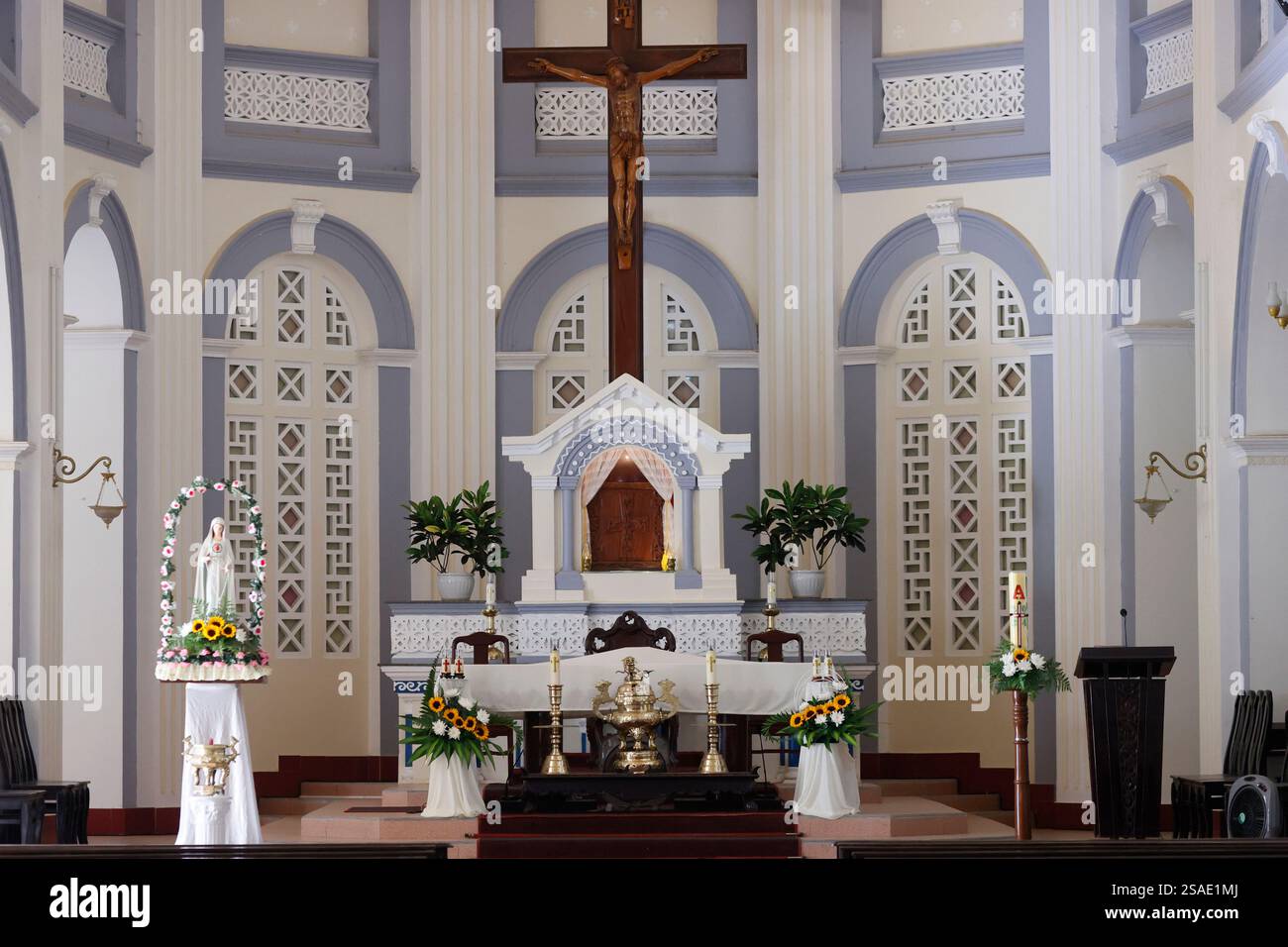 St Francis Xavier, catholic church. Old french colonial style ...