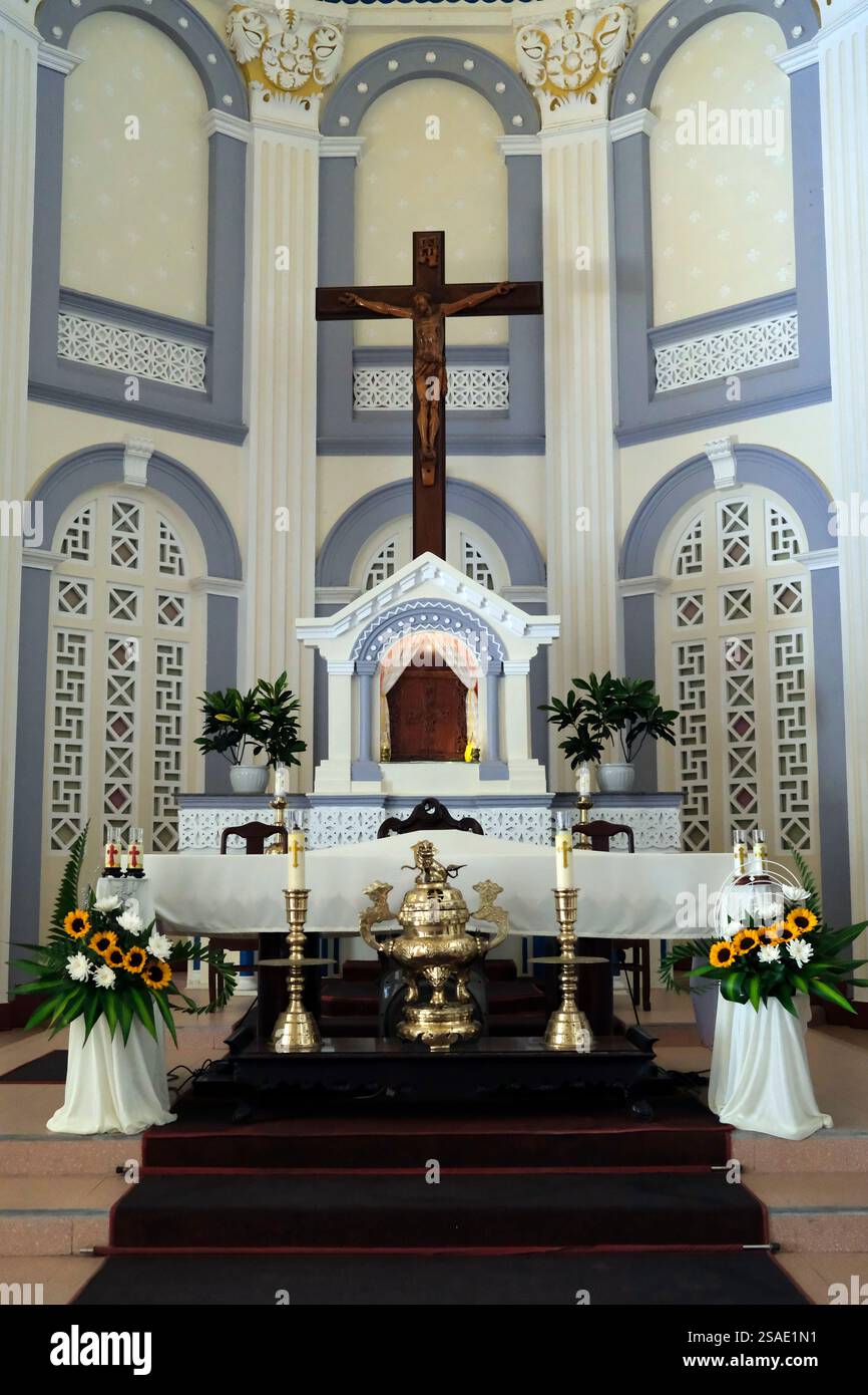 St Francis Xavier, catholic church. Old french colonial style ...