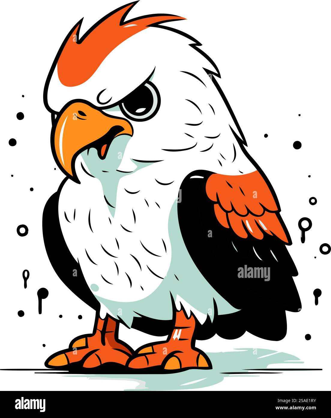 Eagle cartoon vector illustration. Hand drawn doodle style Stock Vector ...