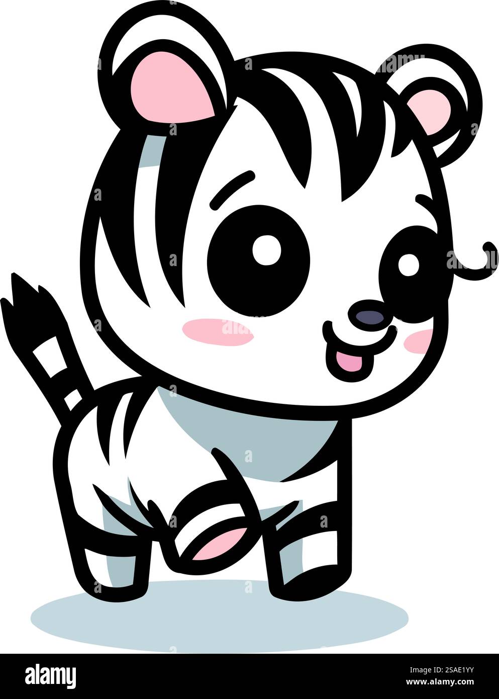 Cute Zebra Cartoon Mascot Character Vector Illustration Stock Vector ...