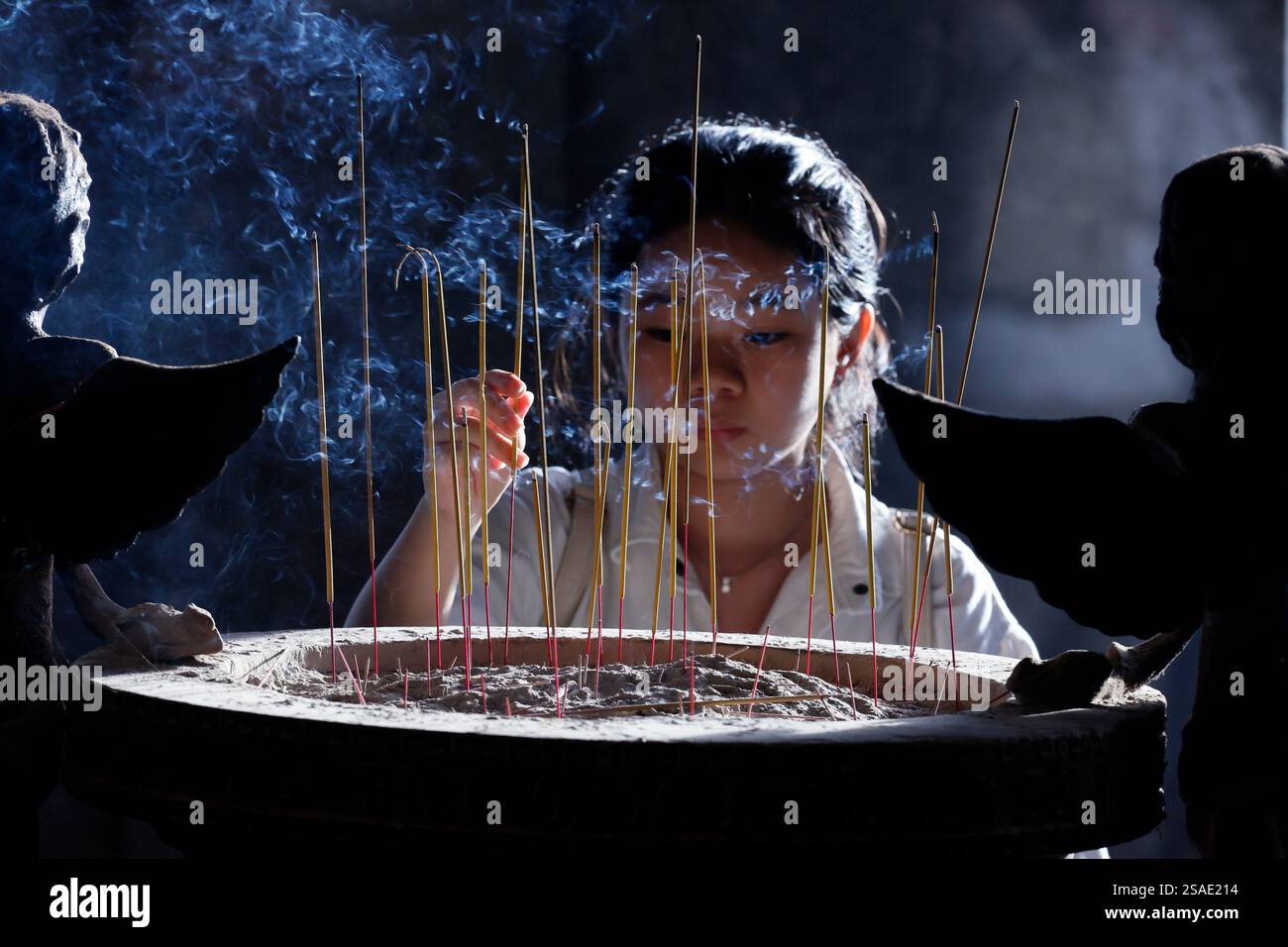 Tac Say Church, also known as Father Diep Church. Believer praying ...