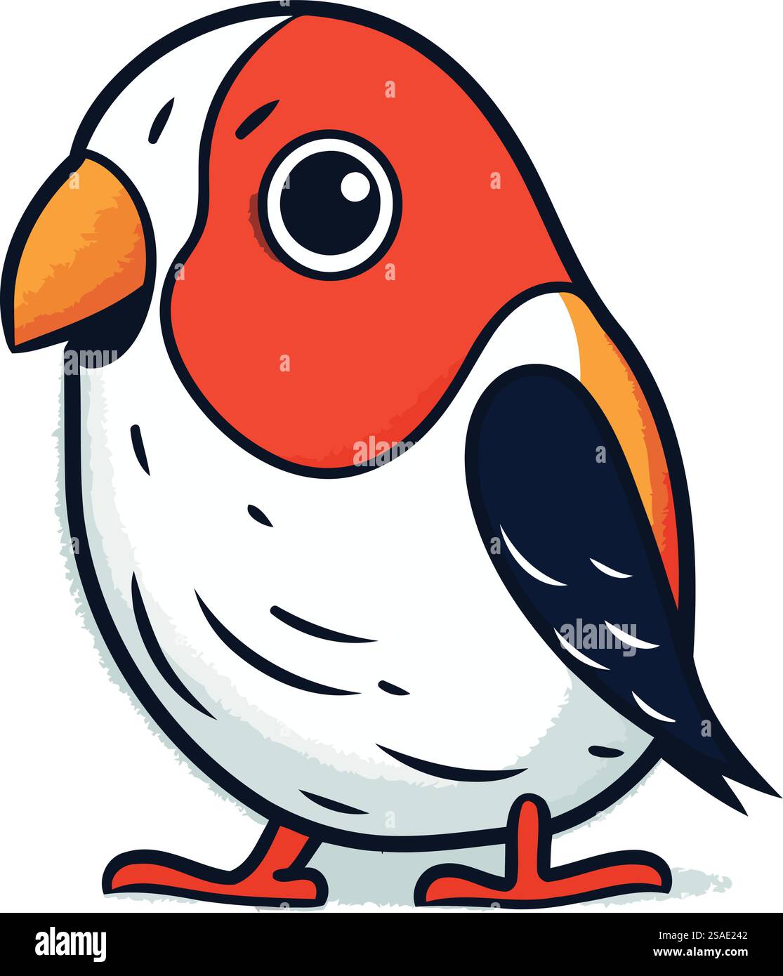 Illustration of a cute red crowned cardinal on a white background Stock ...