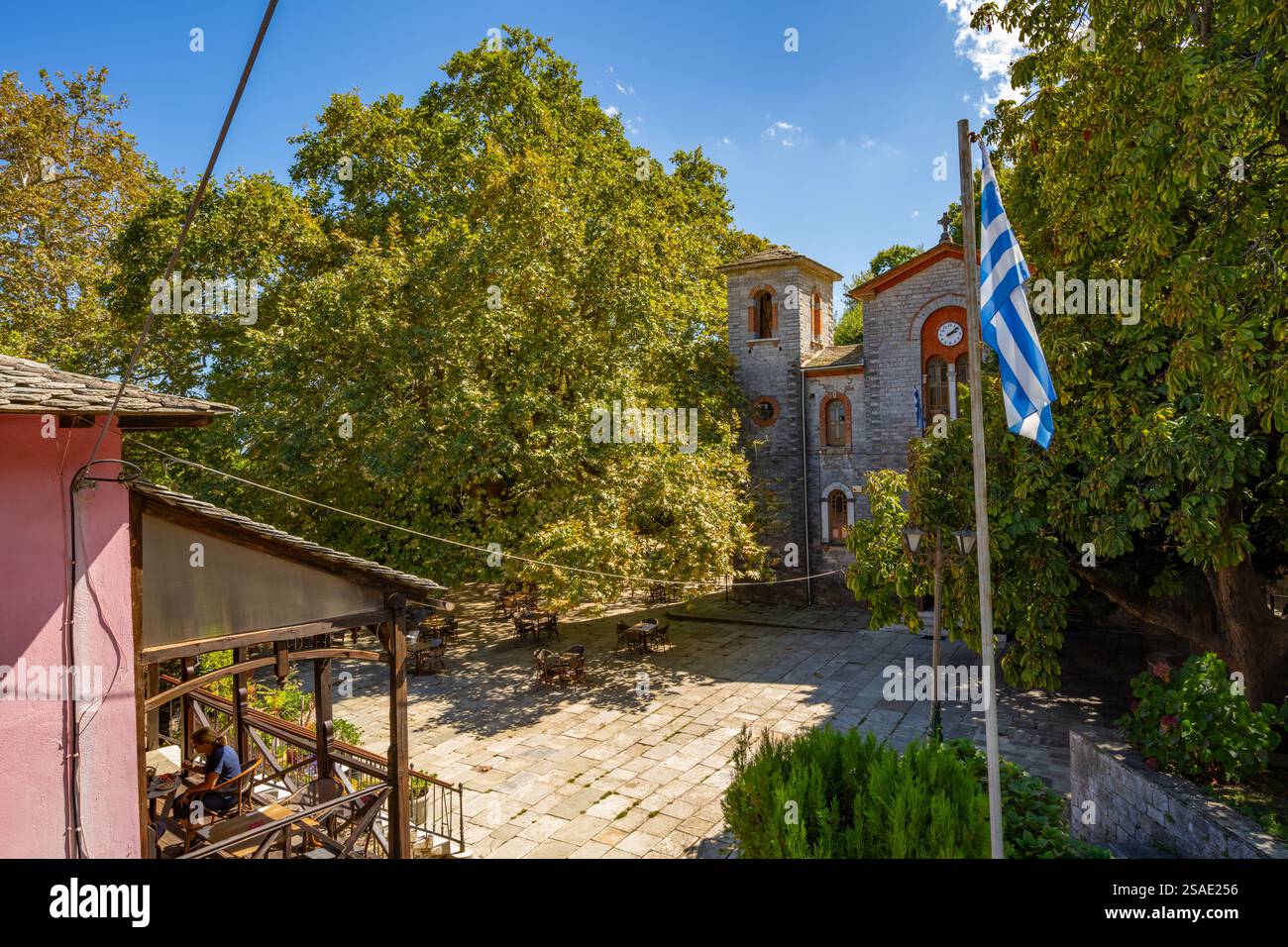 Old plane tree with a claim to be 1000 years old in village square of ...