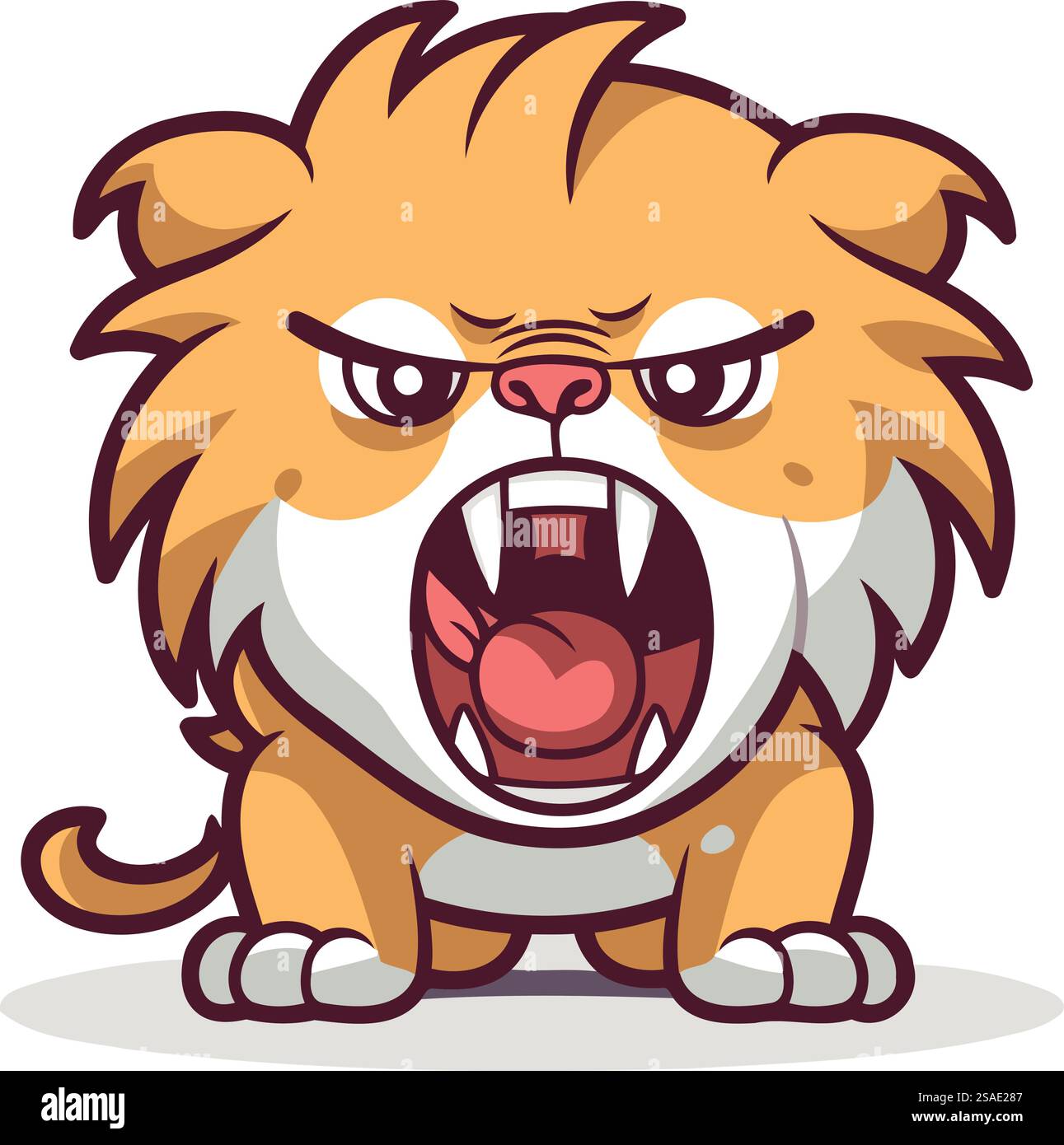 Angry Lion Cartoon Mascot Character. Vector Illustration Stock Vector ...