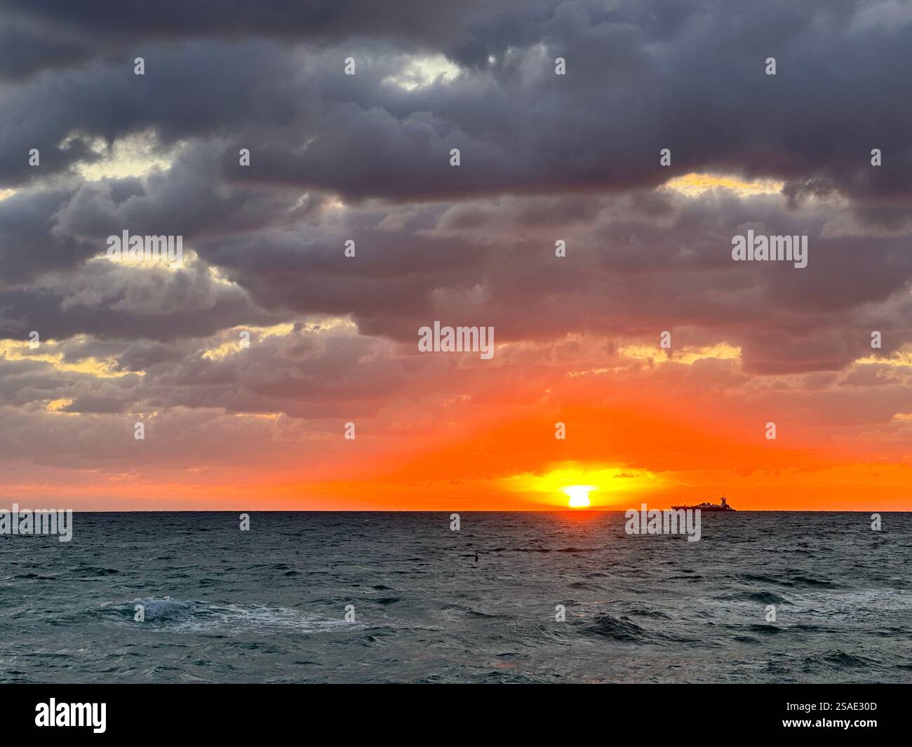 Sunrise on the beach, Fort Lauderdale, Broward County, Florida, United ...