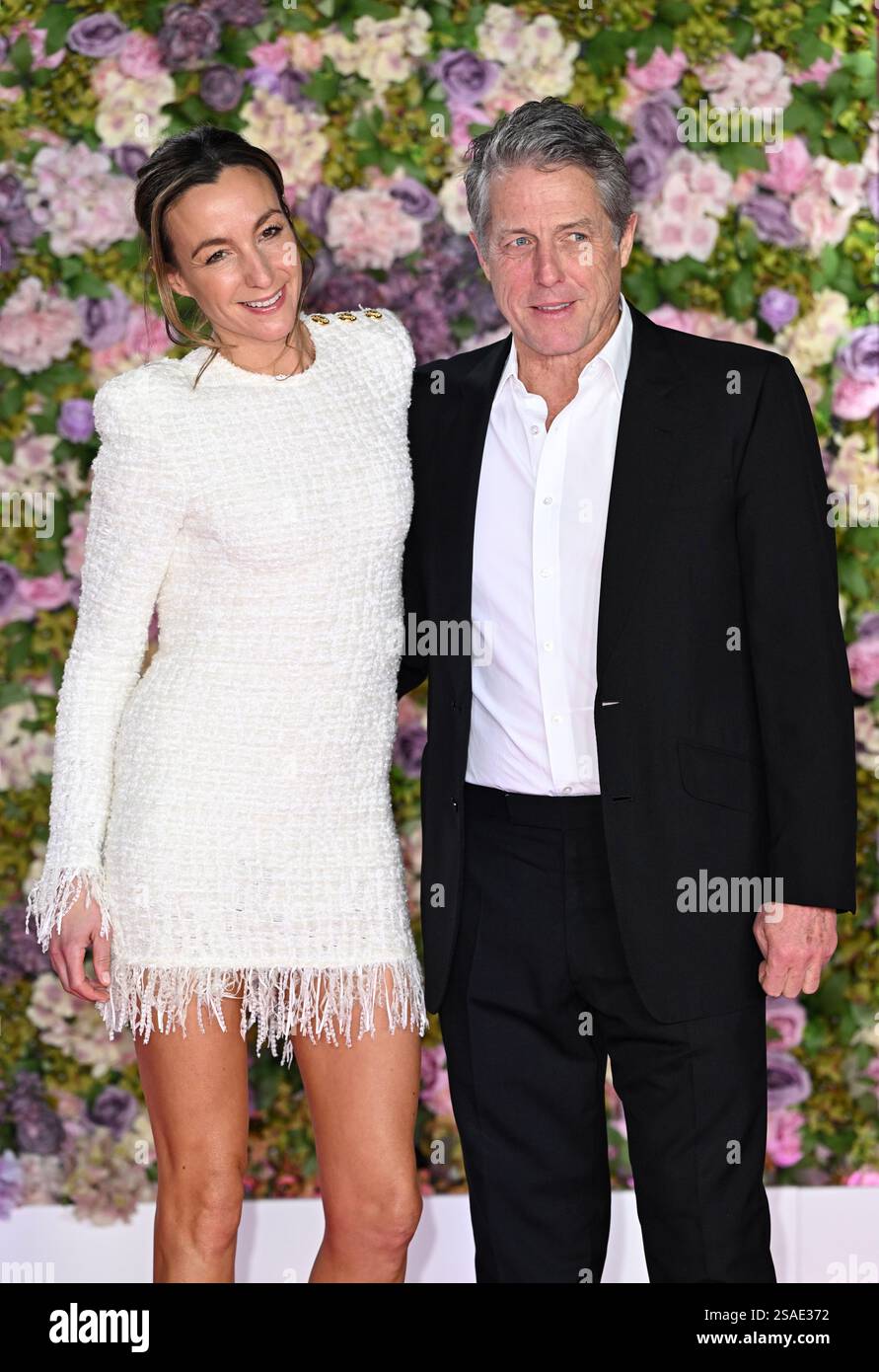 London, UK. January 29th, 2025. Hugh Grant and Anna Eberstein arriving ...