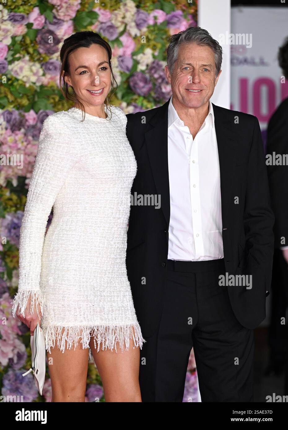 London, UK. January 29th, 2025. Hugh Grant and Anna Eberstein arriving ...