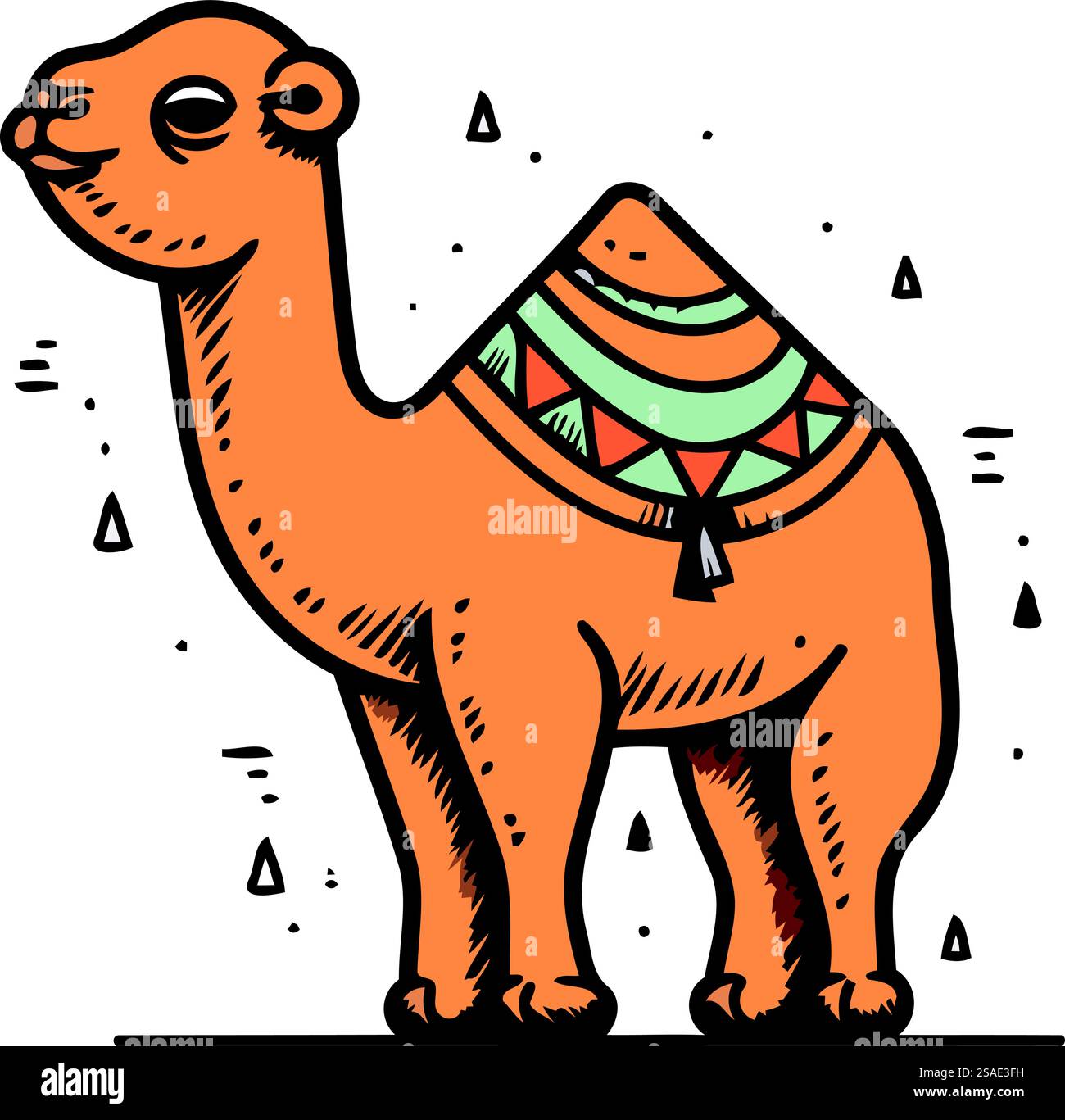 Camel. Hand drawn vector illustration in doodle style Stock Vector ...