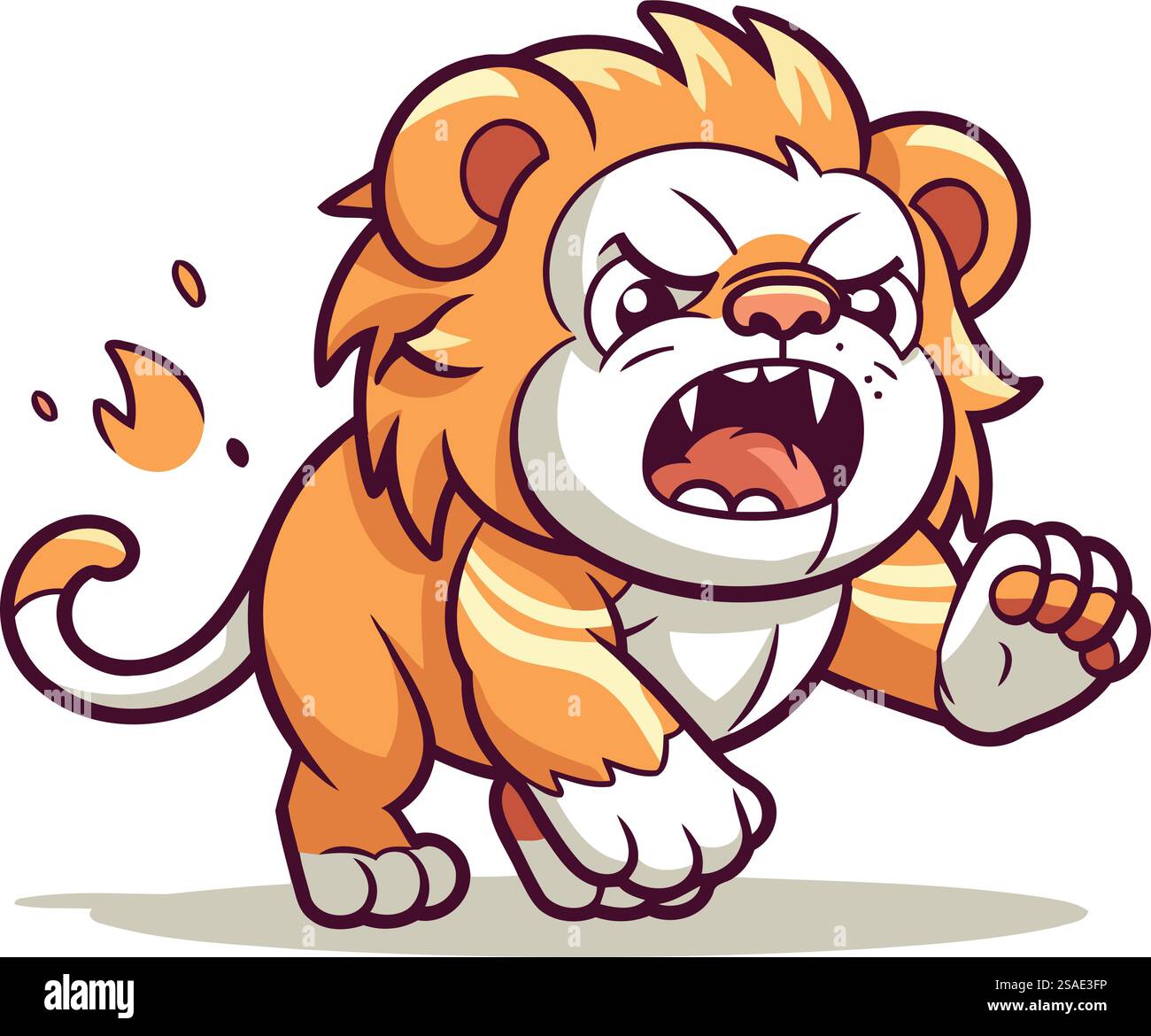 Angry Lion Cartoon Mascot Character. Vector Illustration Stock Vector ...